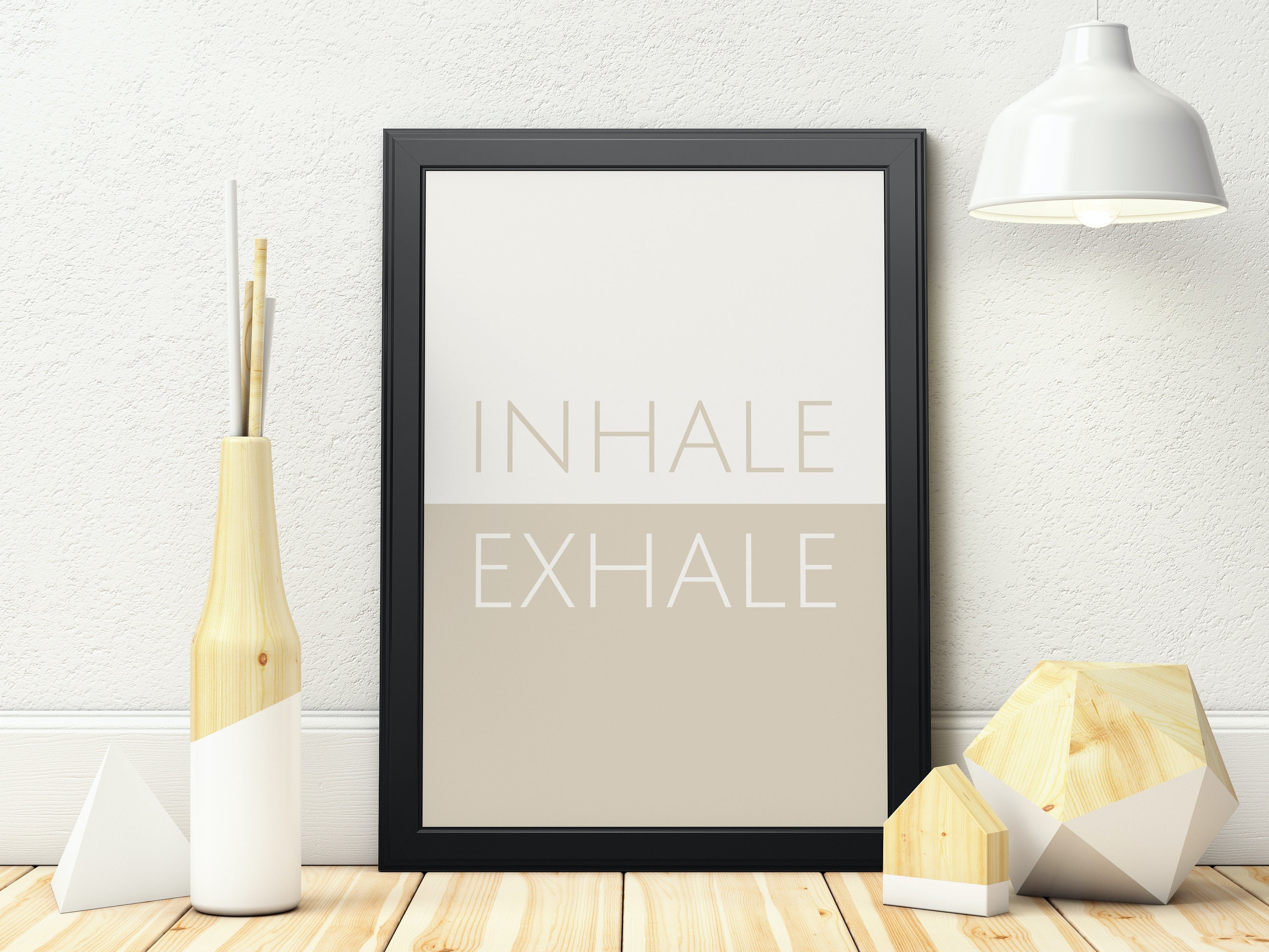 Inhale Exhale Wall Art, Printable Digital Download, Bold Text Wall Art ...