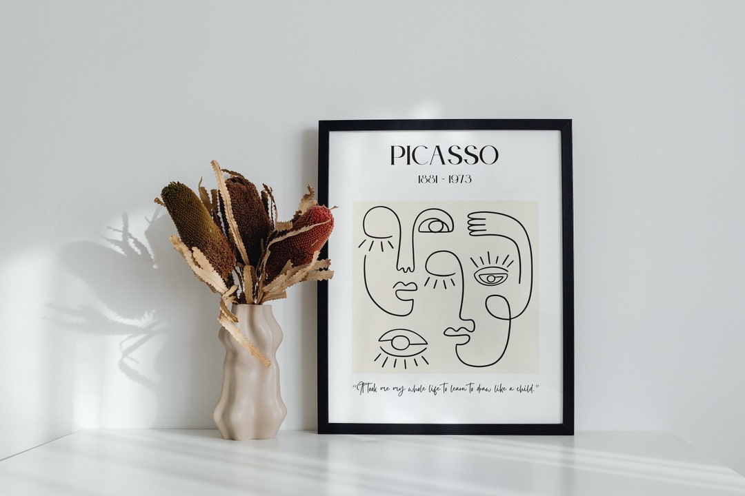 Picasso Minimalist Wall Art, Printable Digital Download, Text Wall Art ...