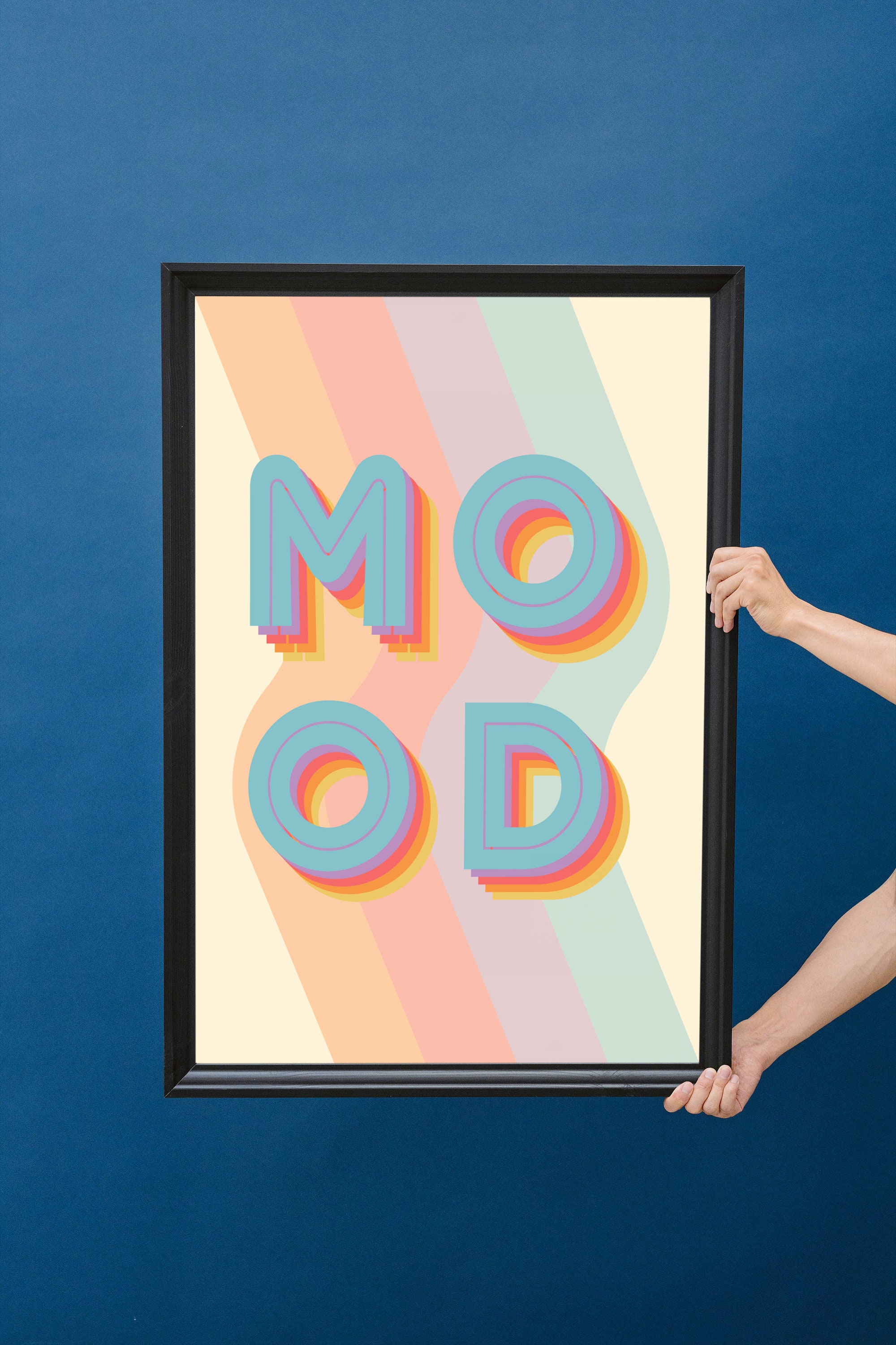 Retro Mood Wall Art Print, Printable Digital Download, Mood Rainbow ...