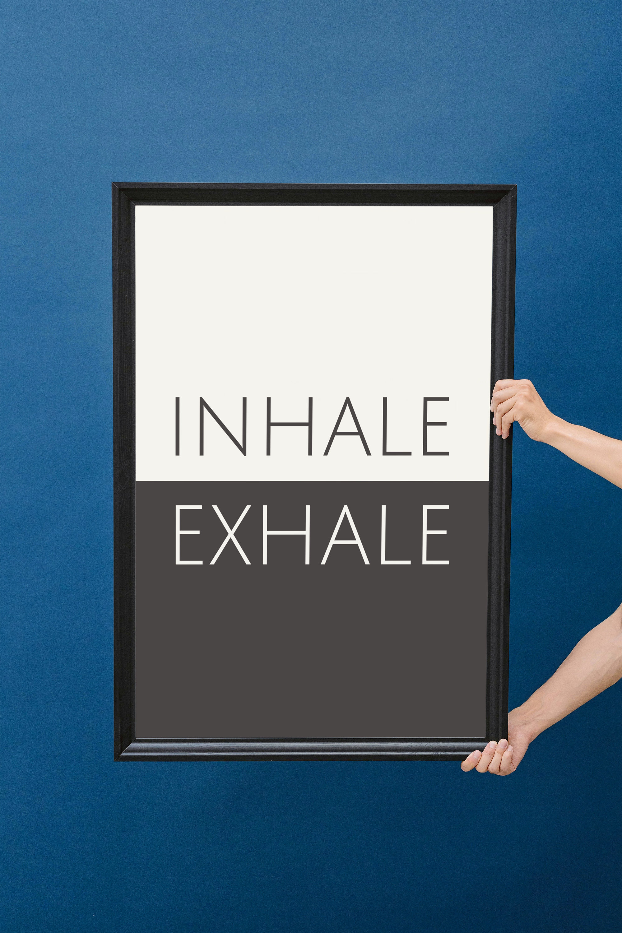 Inhale Exhale Wall Art, Printable Digital Download, Bold Text Wall Art ...