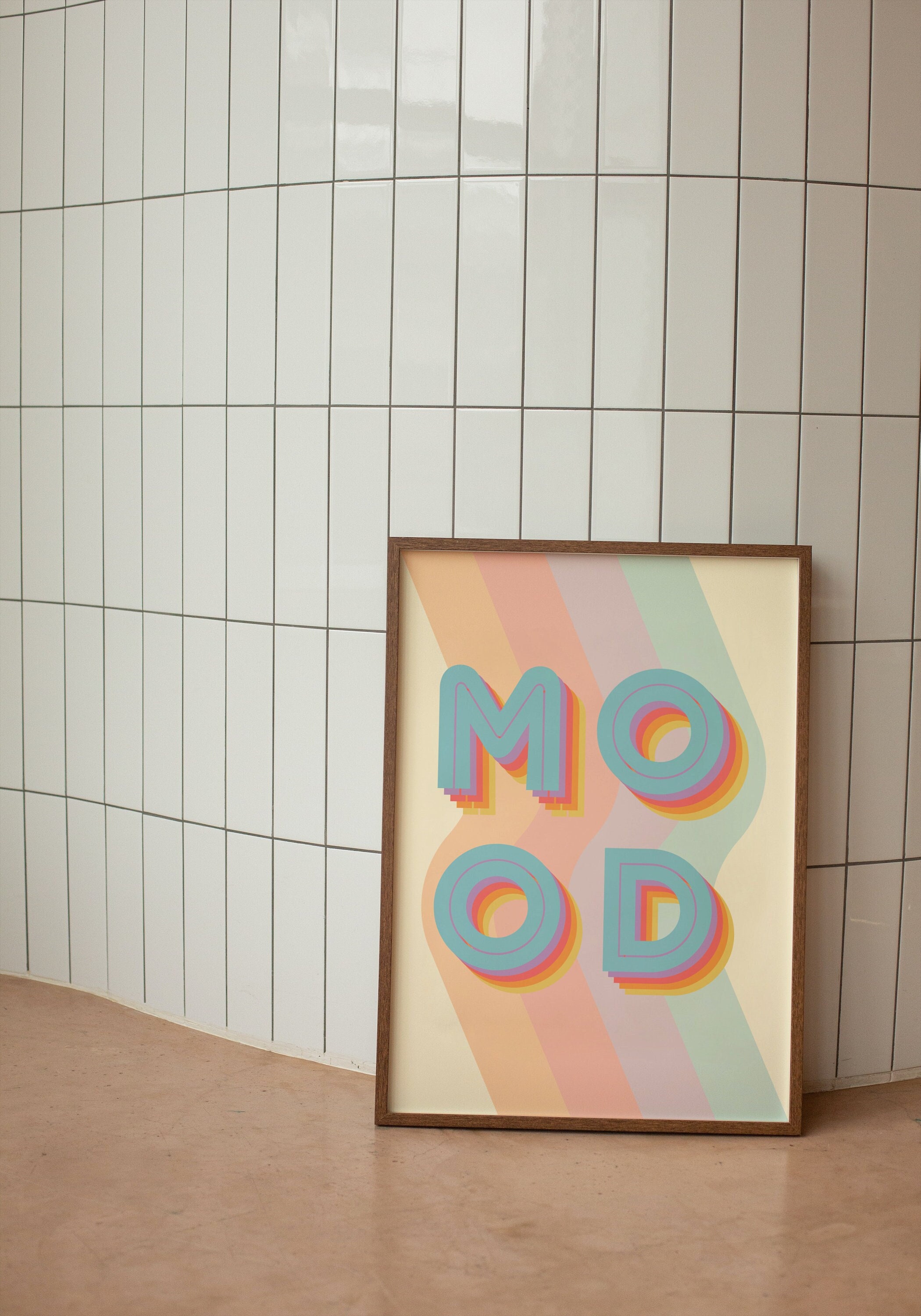 Retro Mood Wall Art Print, Printable Digital Download, Mood Rainbow ...