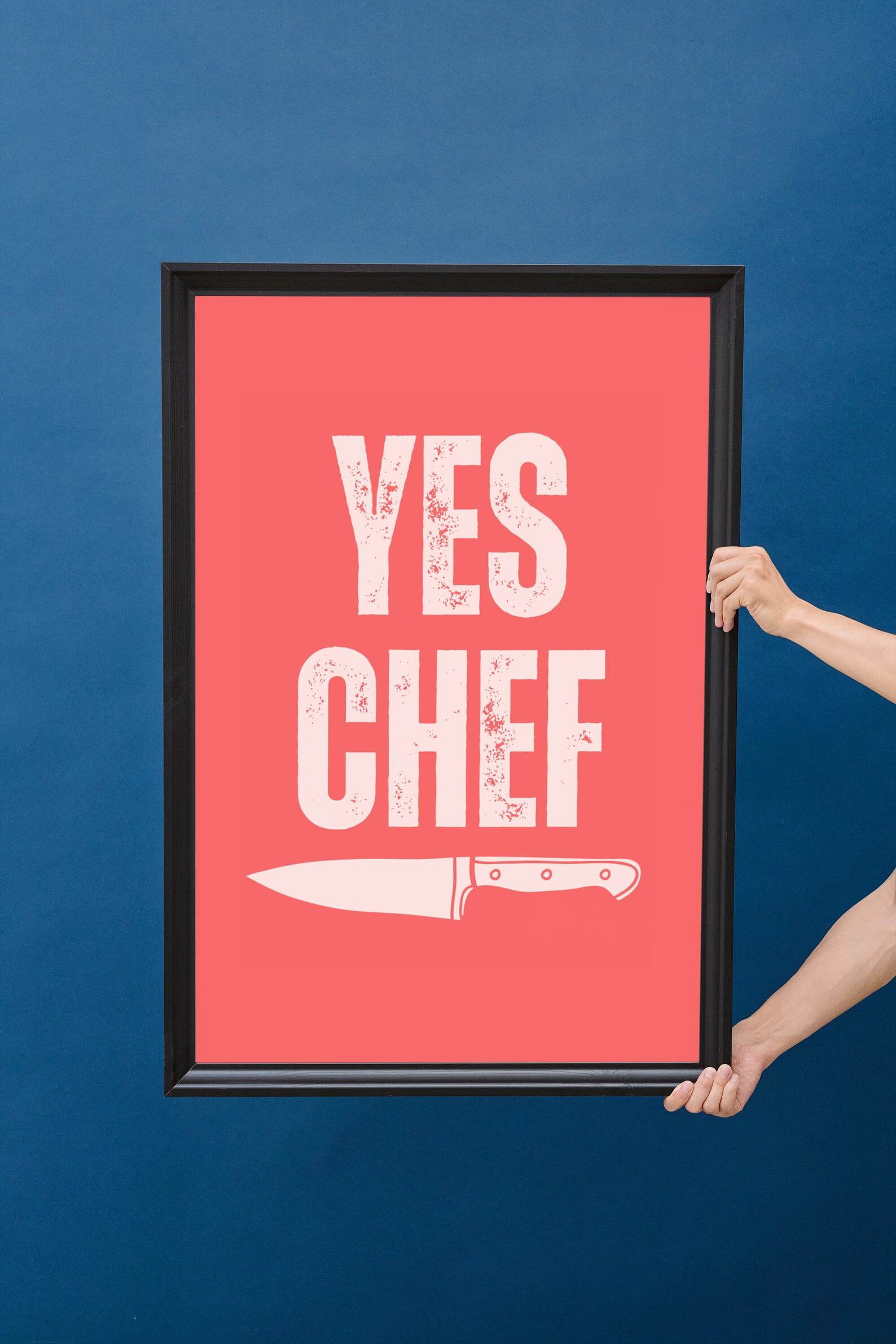 Yes Chef Wall Art Poster, Printable Digital Download, Monochrome ...