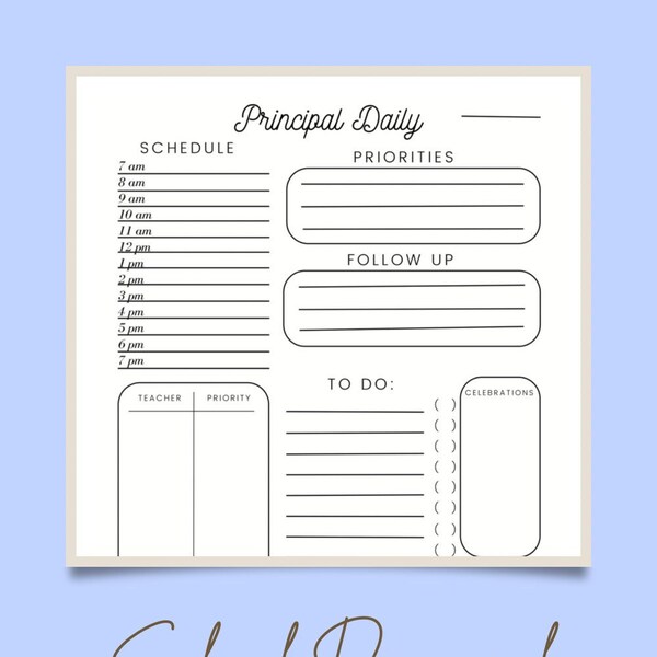 School Principal Planner - Etsy