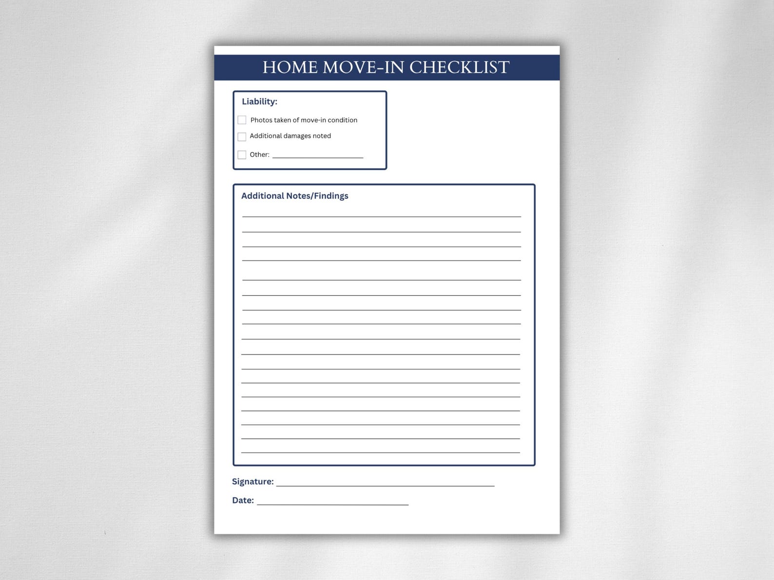 Home Inspection Checklist Printable: Move-in Walkthrough Form (PDF ...