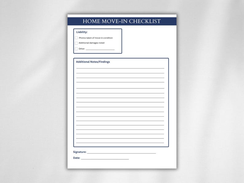 Home Inspection Checklist Printable: Move-in Walkthrough Form (PDF ...