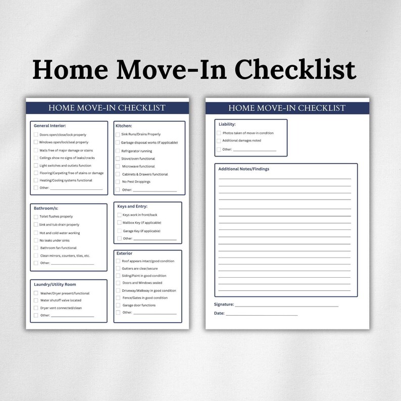 Home Inspection Checklist Printable: Move-in Walkthrough Form (PDF ...