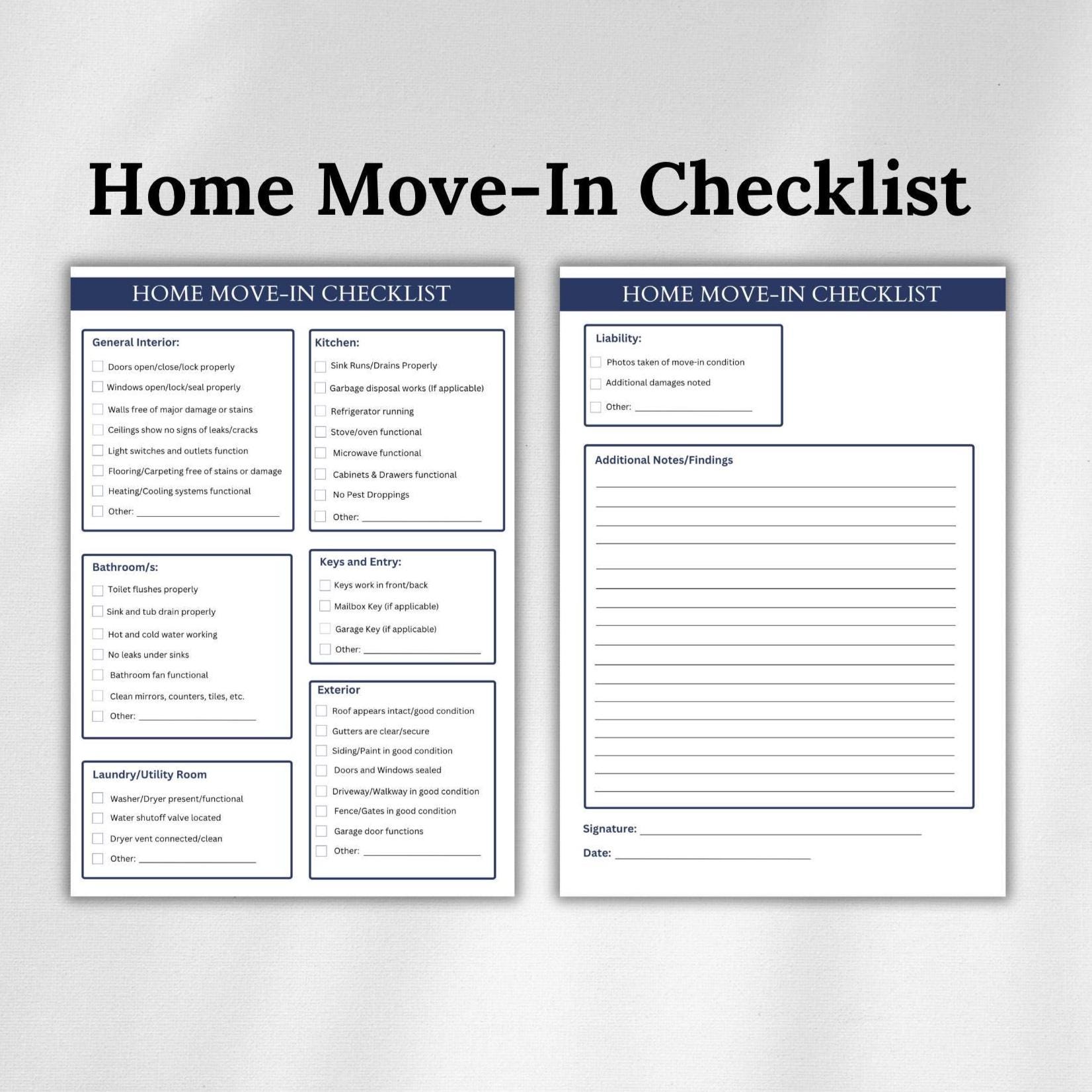 Home Inspection Checklist Printable: Move-in Walkthrough Form (PDF ...