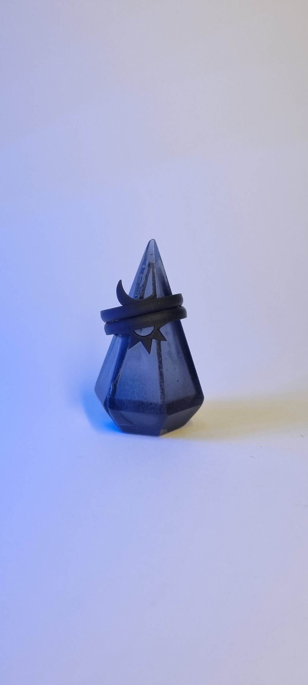 Astraeus and Eos Black 3D Printed Moon and Rising Sun Shaped Rings With ...