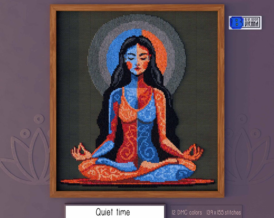 Yoga Meditation Esoteric Cross Stitch Pattern as Digital Download - Etsy