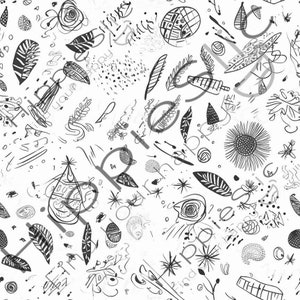 Hand Drawn, Seamless, Black & White Doodles, Unique and Original, 300 ...