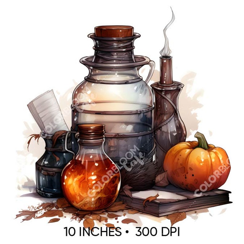 Witch Clipart, Magical Potions, Witch Spellbook, Potion Ingredients ...