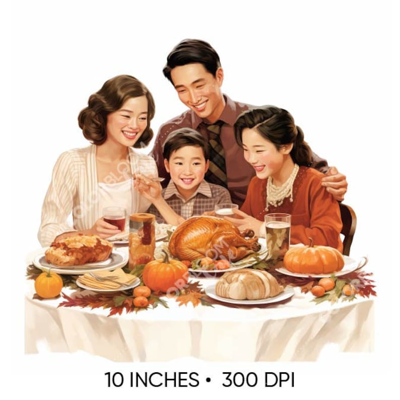 Family Clipart Thanksgiving Dinner Clipart Thanksgiving Clipart Vintage ...