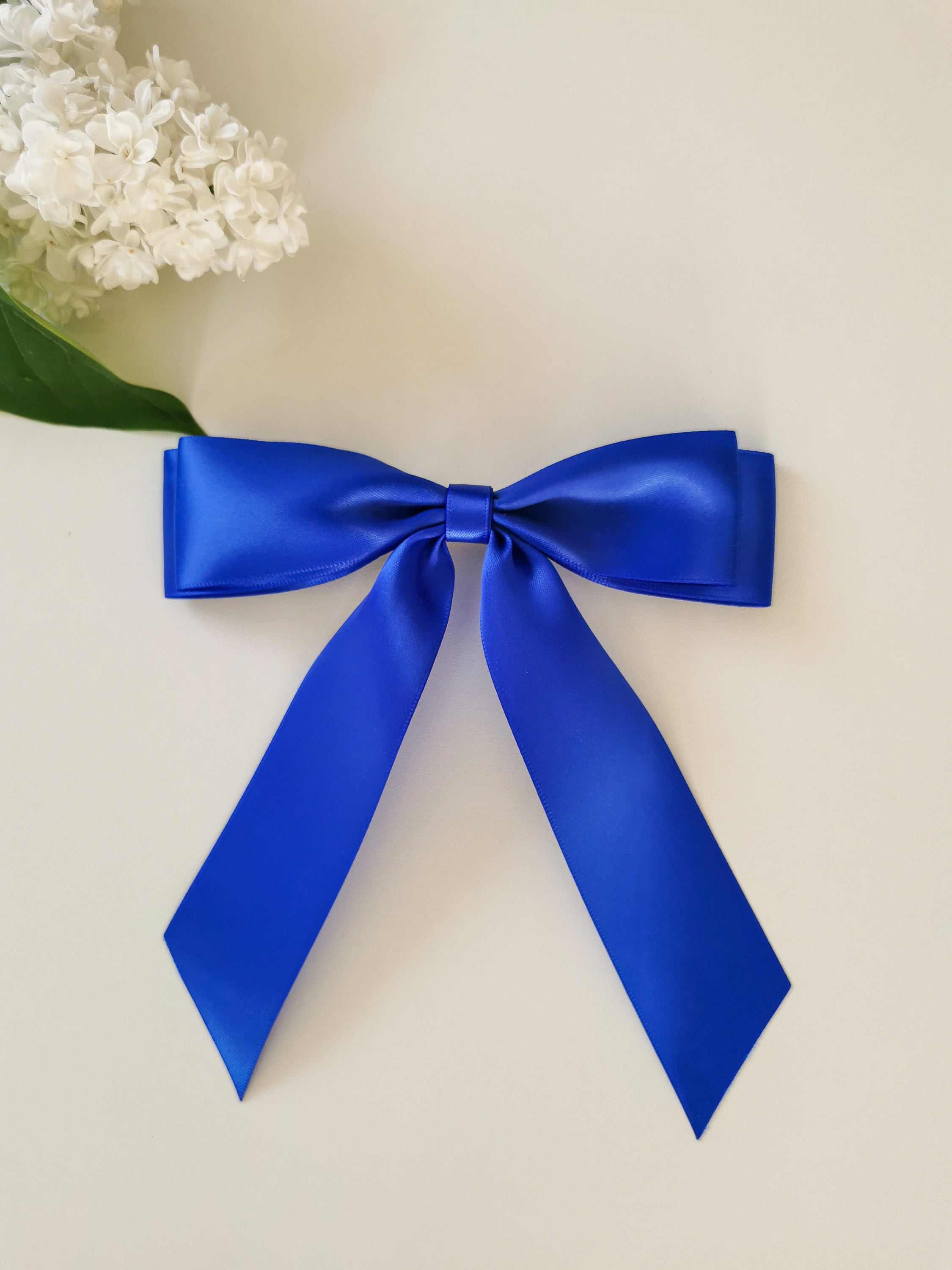 Royal Blue Hair Bow/blue Satin Bow/handmade Bow - Etsy UK
