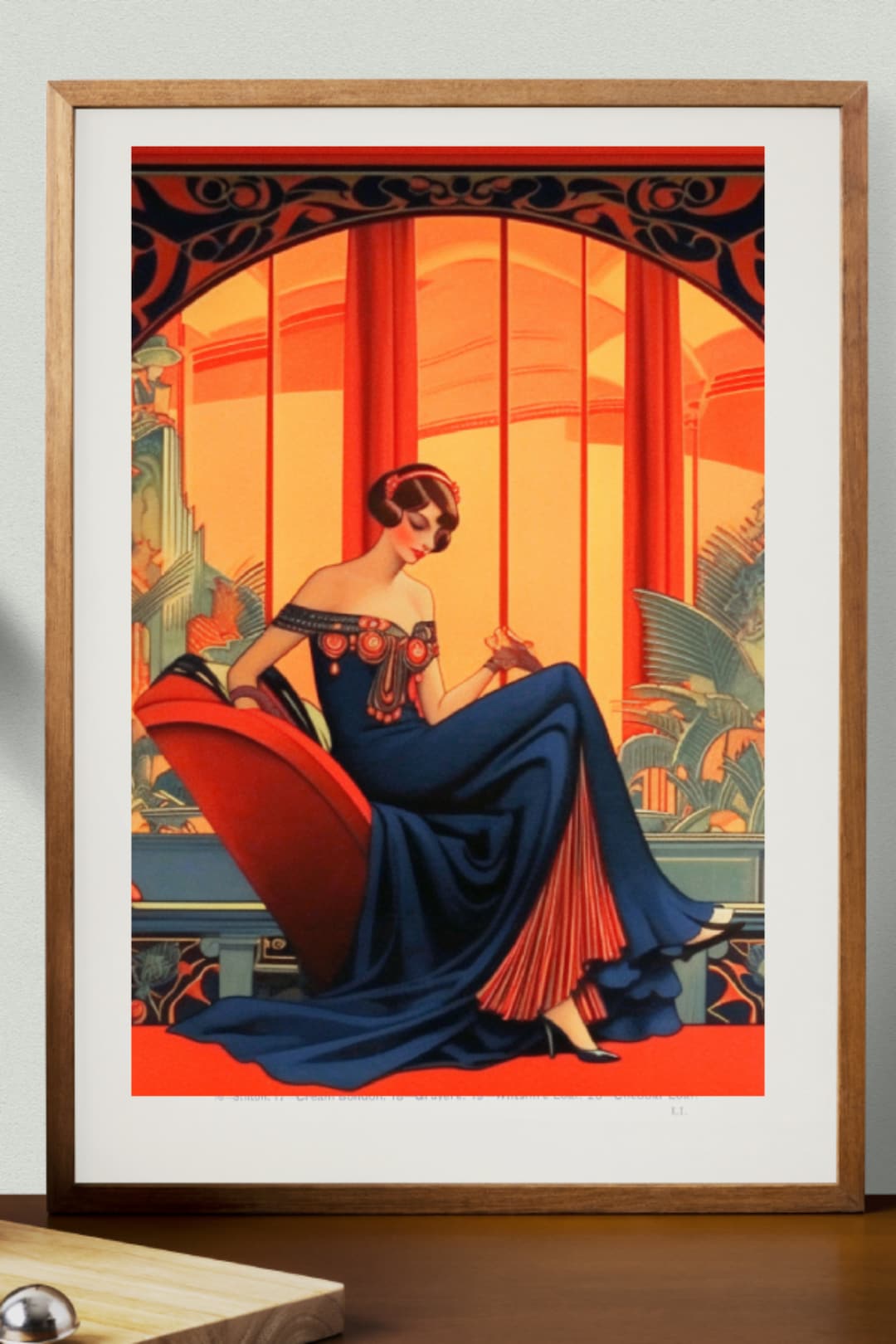 Vintage Art Deco Woman Painting Poster, Digital Art, Instant Download, Gift, Interior Decoration ...
