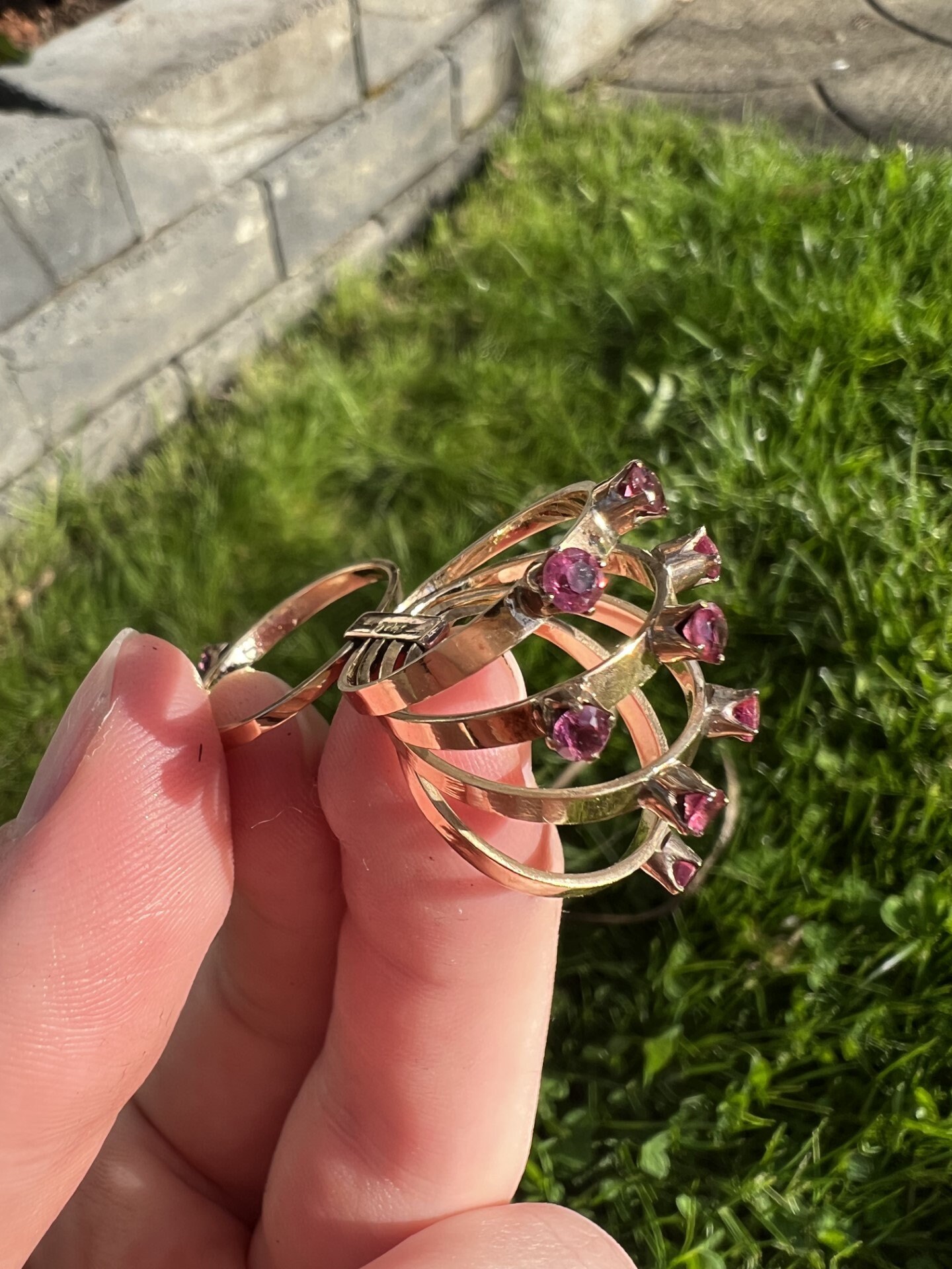 14K Solid Gold Vintage Harem Ruby Princess Ring - Etsy