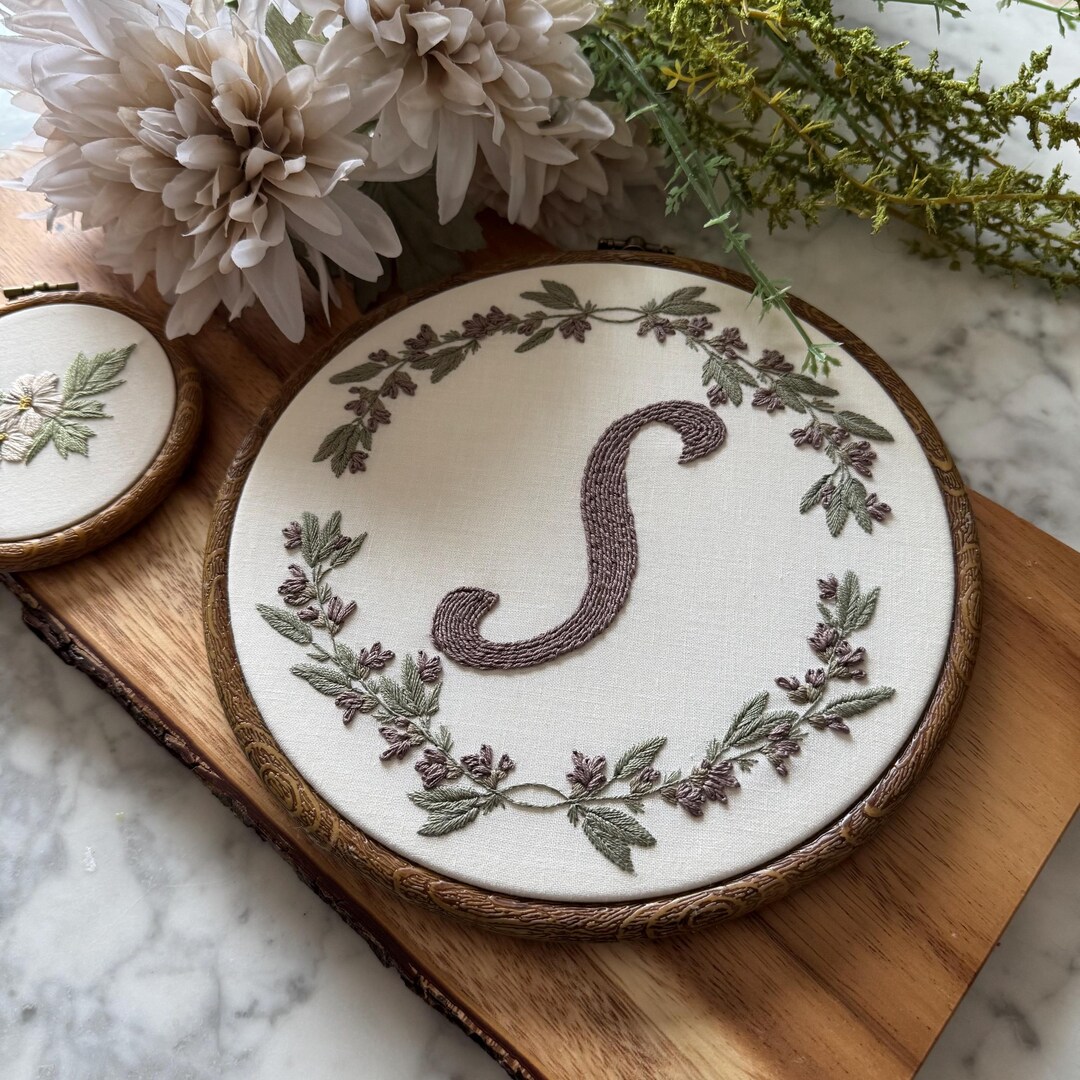 Botanical Embroidery, Finished Embroidery • Sage Custom Name, Sage ...
