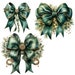 Charming Christmas Green Bow Clipart Bundle, 26 Pngs Transparent ...