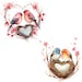 Romantic Bird Clipart Bundle - Sweet Lovebirds in a Heart-shaped Nest ...