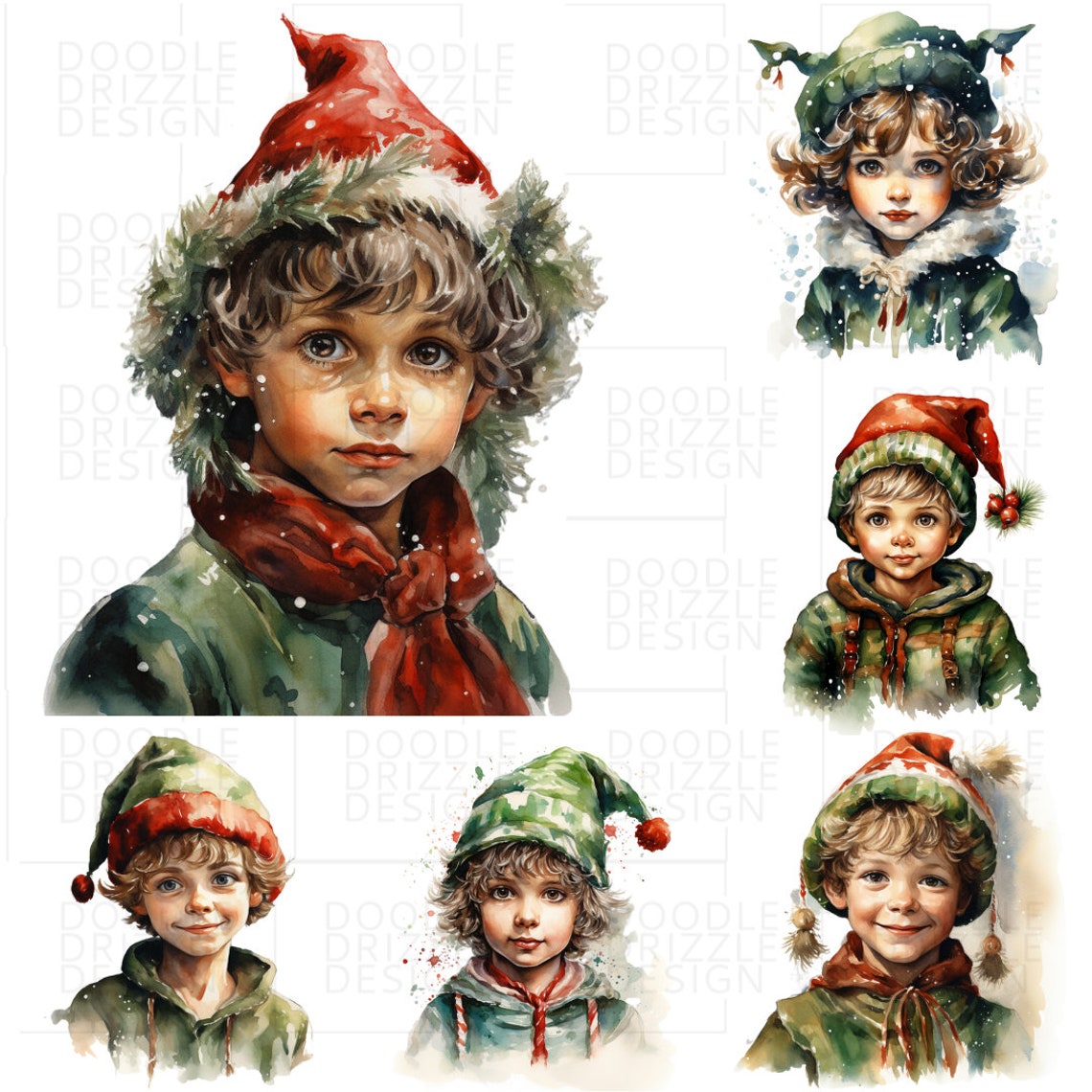 Christmas Elves Clipart 24 High Quality Pngs, Digital Download ...