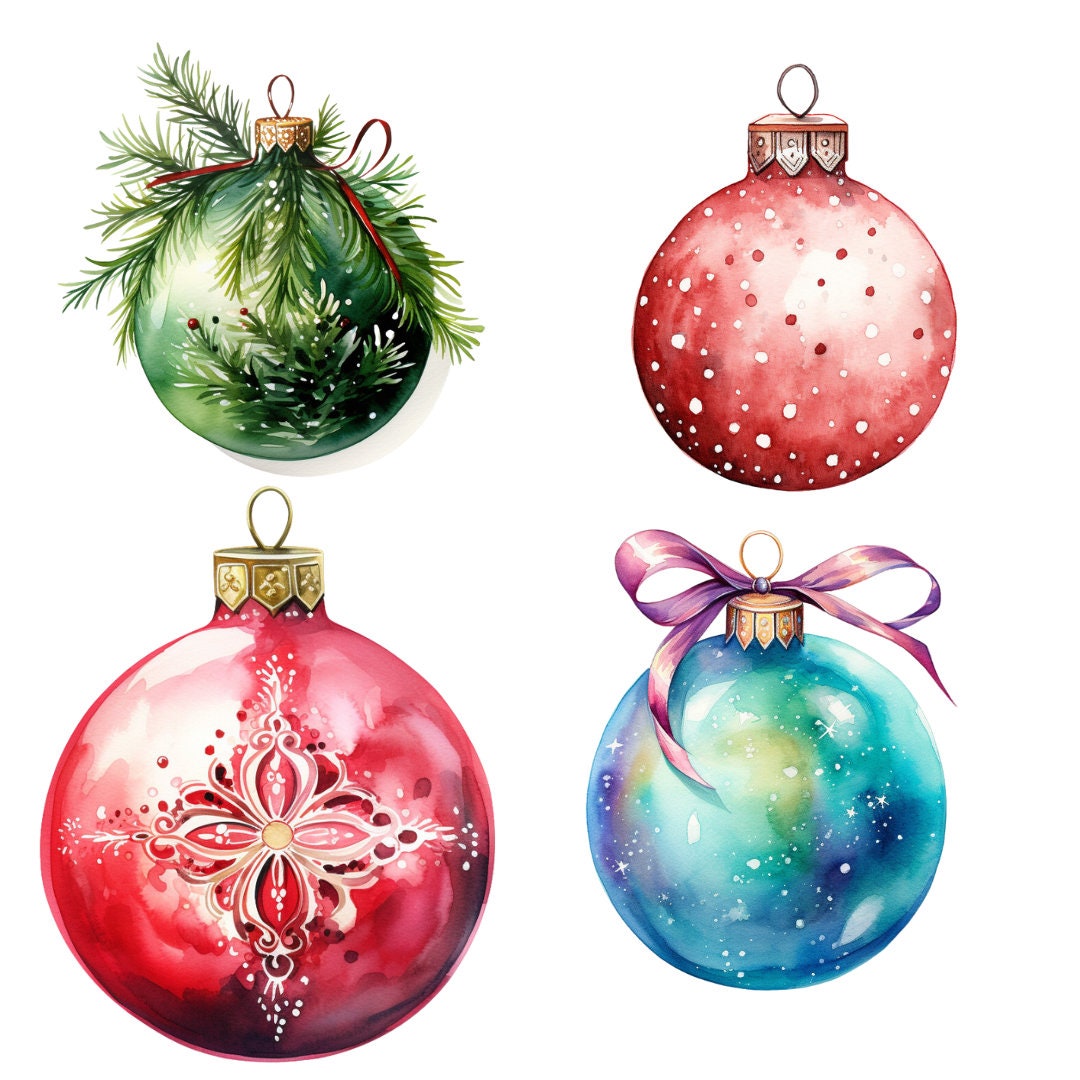 Christmas Baubles Clipart Set - Instant Digital Download for Commercial ...