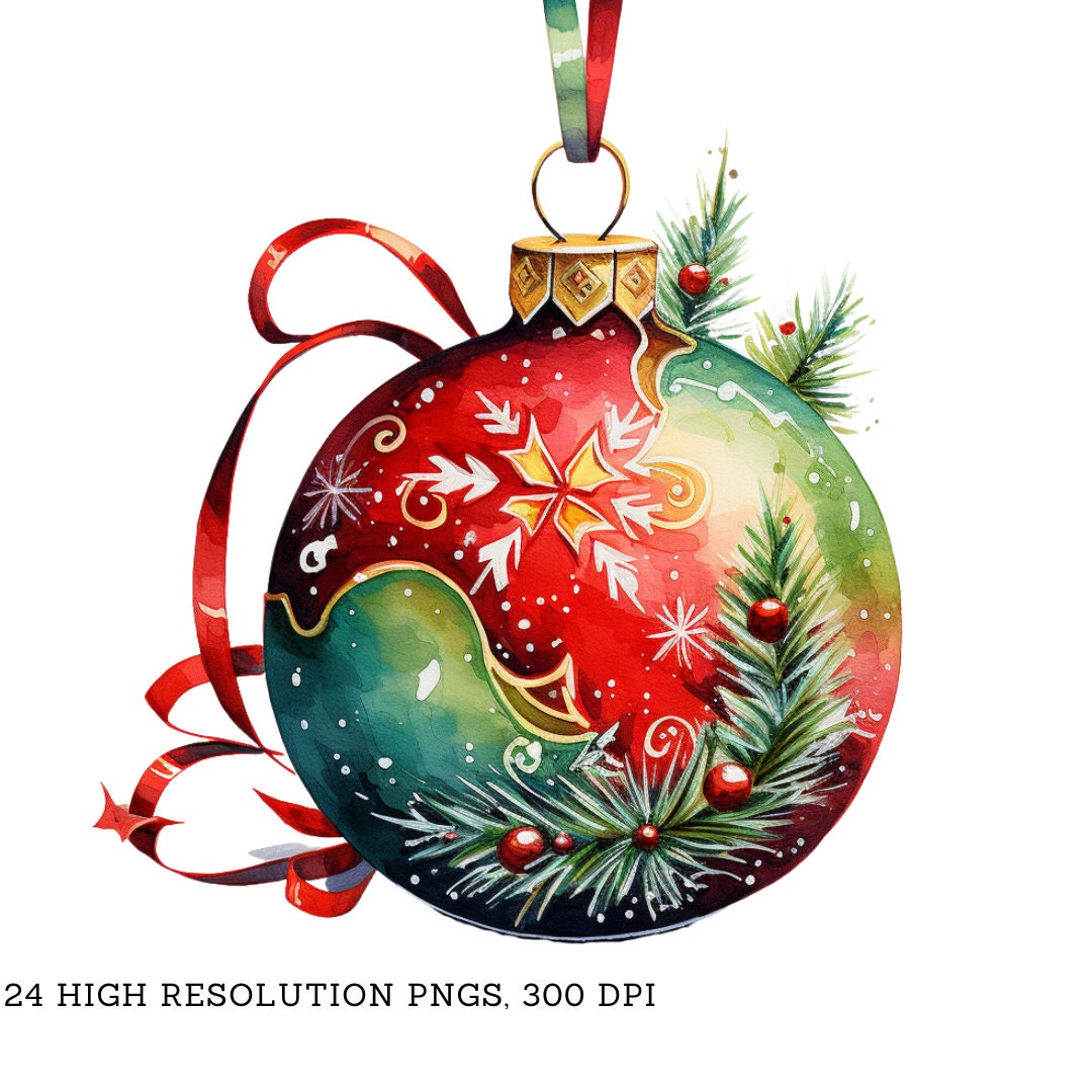 Christmas Baubles Clipart Set - Instant Digital Download for Commercial ...
