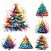 Rainbow Christmas Tree Clipart 24 High Quality Pngs, Digital Download ...