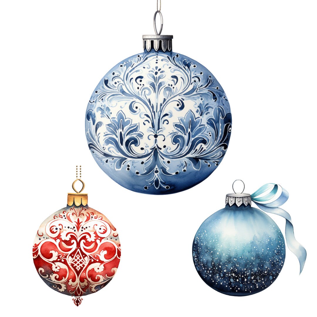 Christmas Baubles Clipart Set - Instant Digital Download for Commercial ...