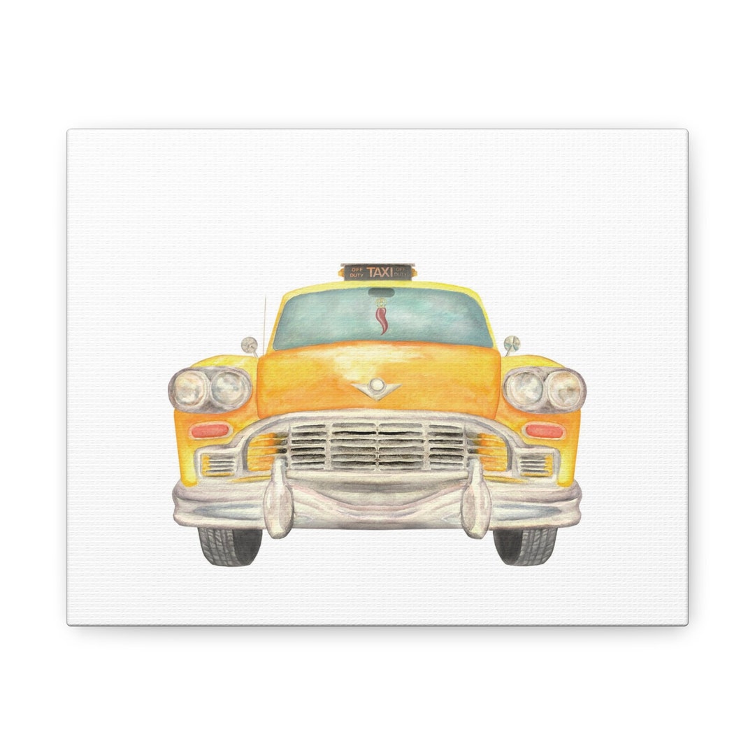 NYC Vintage Taxi With Italian Horn Canvas Art - Etsy