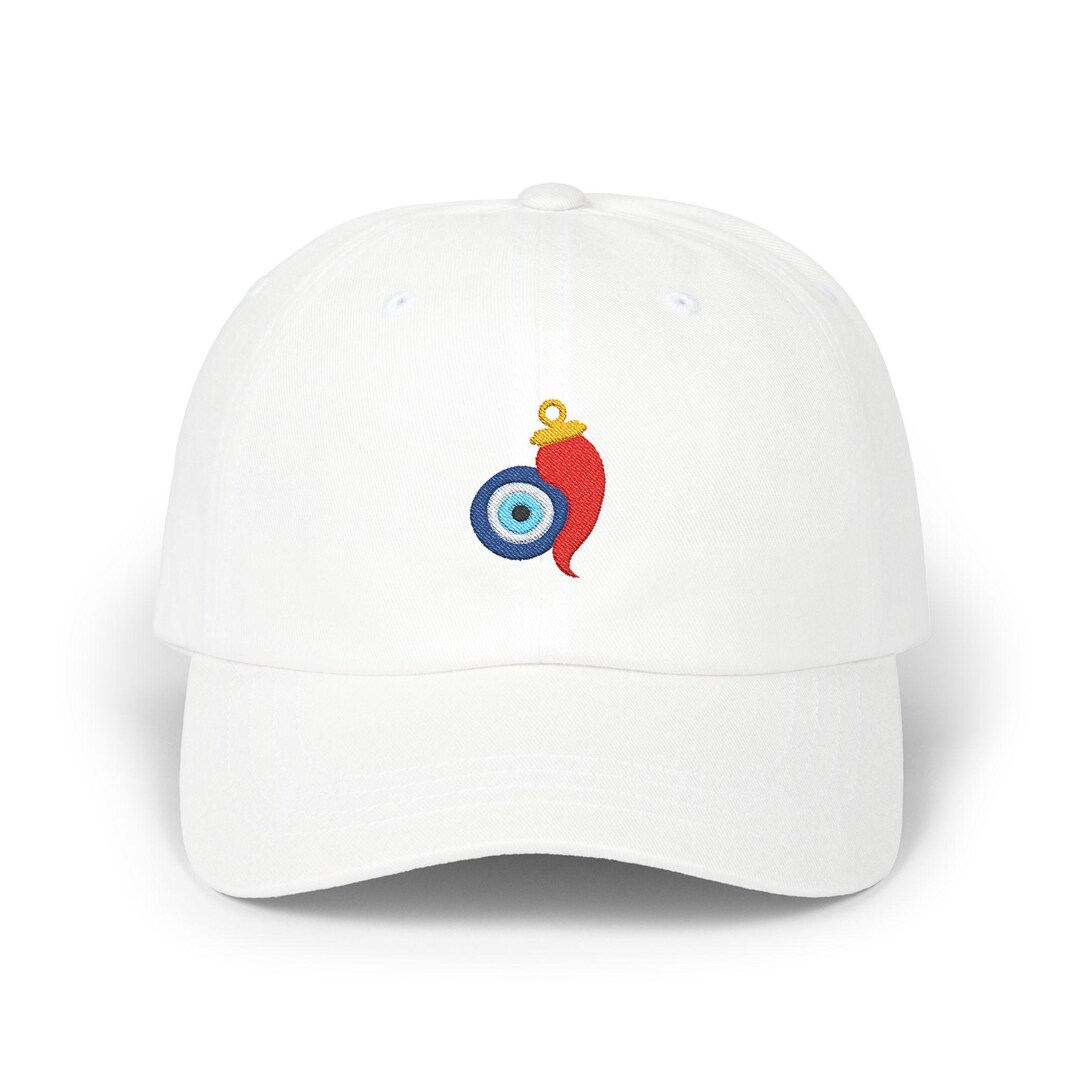 Evil Eye & Italian Horn Dad Hat - Original Embroidery Design, Classic ...