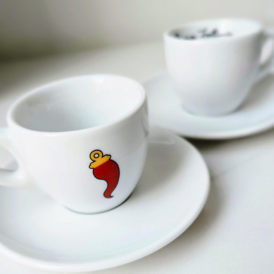 Authentic Italian Espresso Cups Set - Red Italian Horn Design ...