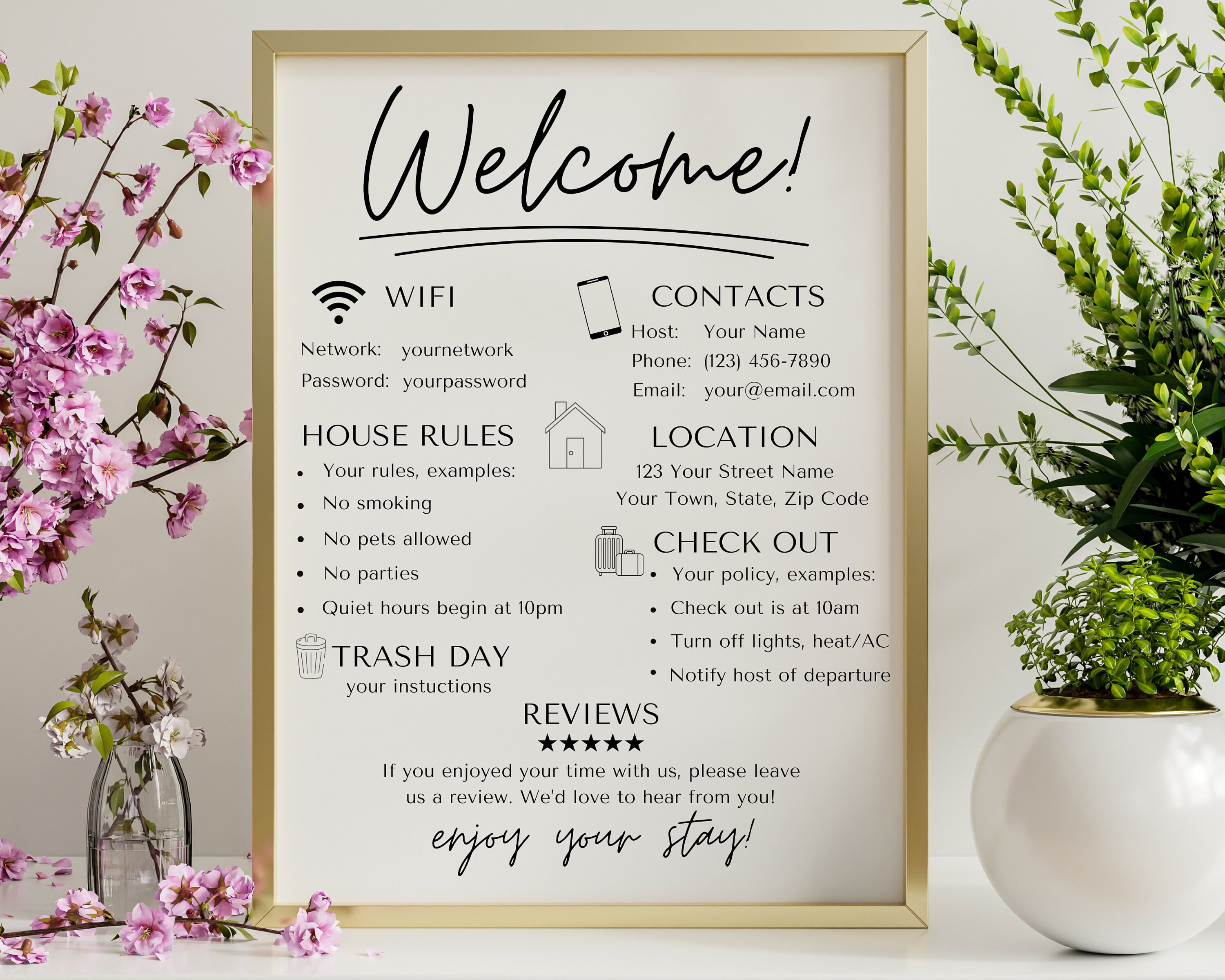 Welcome Sign for Air BNB Hosts | VRBO Welcome Sign | Vacation Rental ...