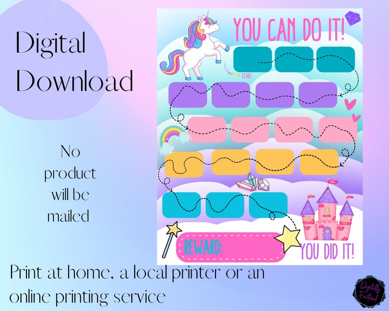 Unicorn Reward Chart | Printable Reward Chart | Unicorn Sticker Chart ...