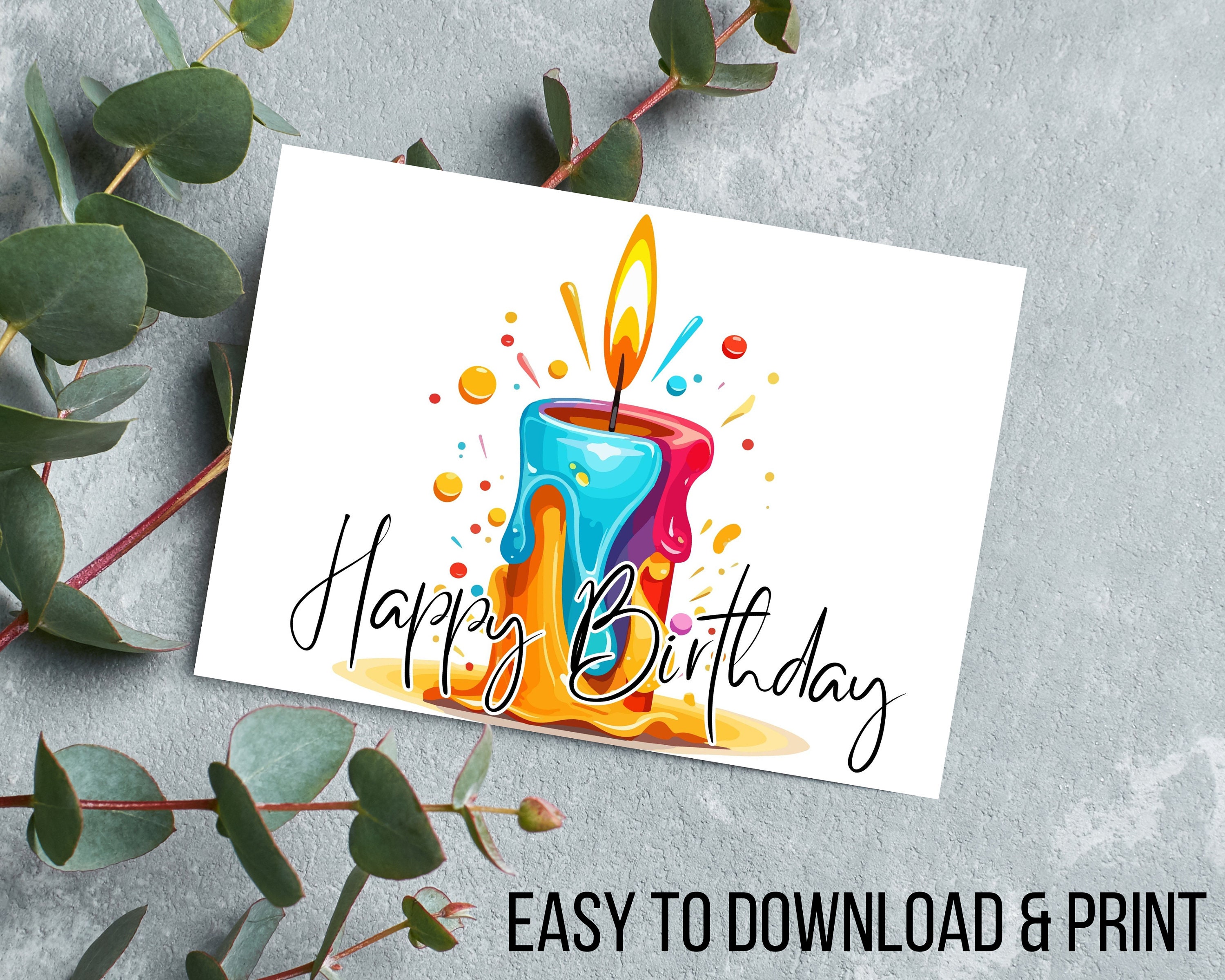 Printable Birthday Cards Print and Cut Birthday Cards Birthday Card ...