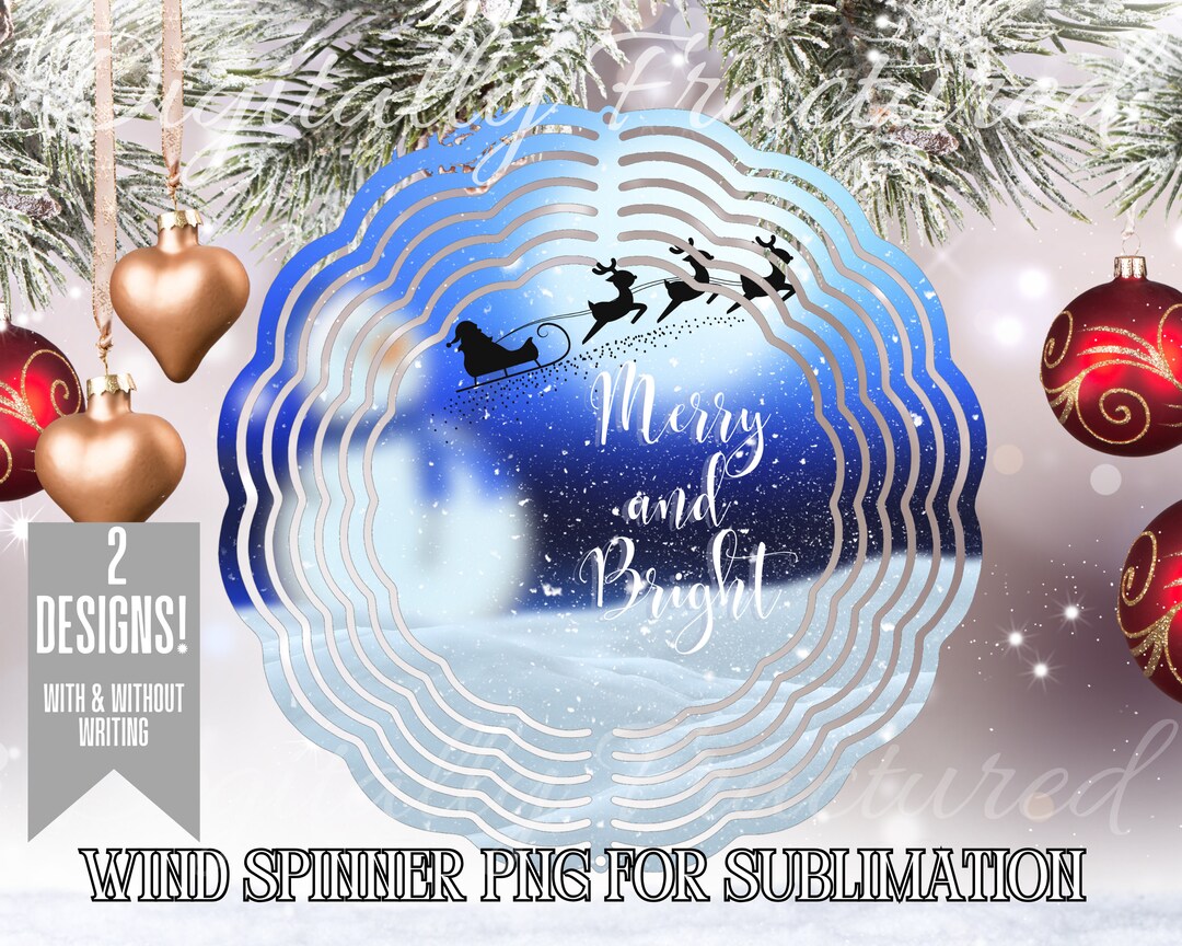 Christmas Santa Wind Spinner PNG for Sublimation | Winter Wind Spinner ...
