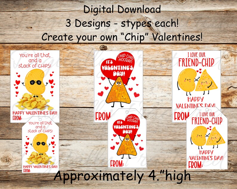 Chip Valentines Day Card Tags Valentines Day Cards for Kids Printable ...