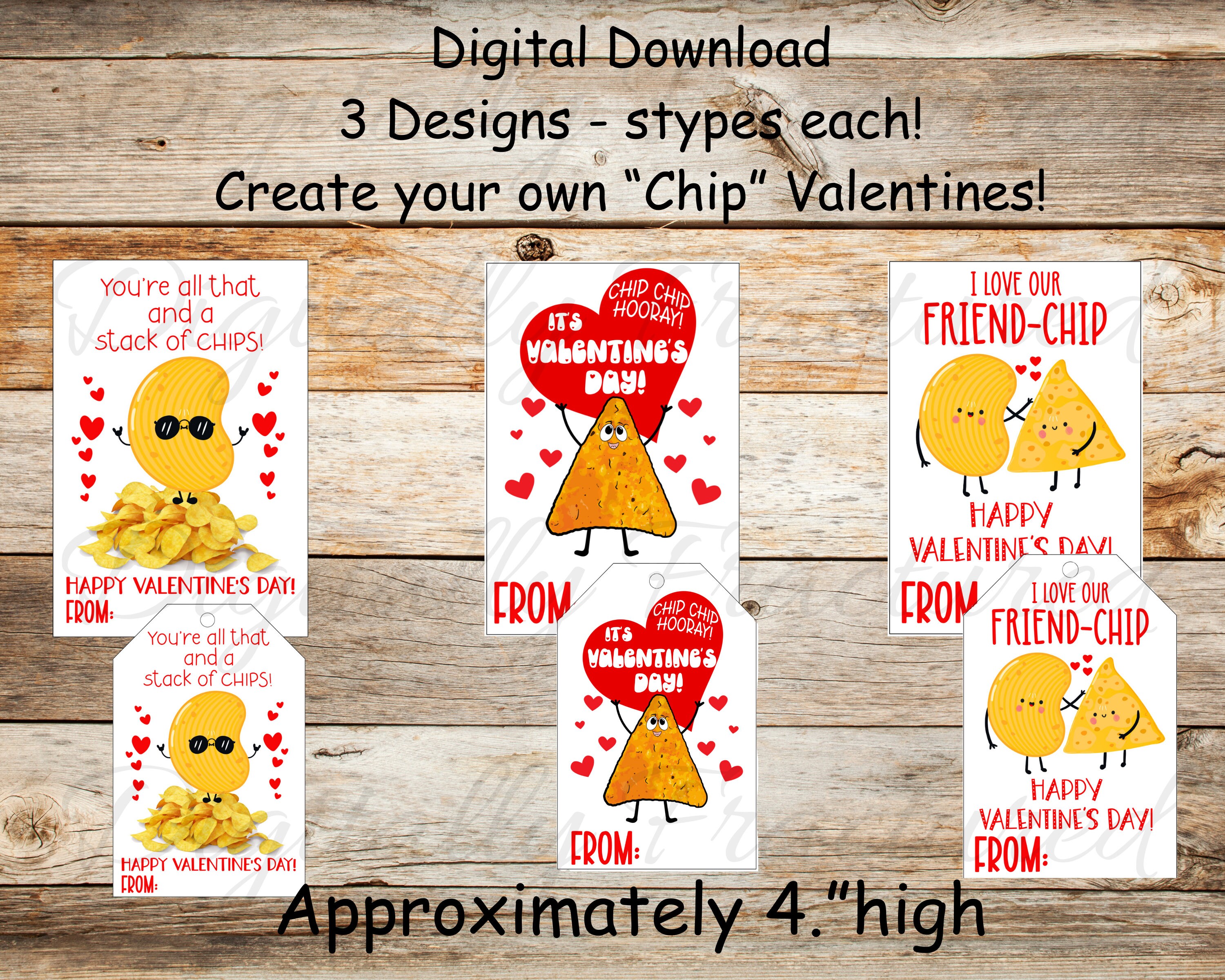 Chip Valentines Day Card Tags | Valentines Day Cards for Kids ...