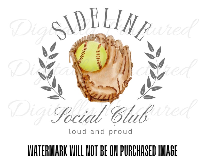Sideline Social Club PNG for Sublimation | Trendy Softball Shirt Design ...