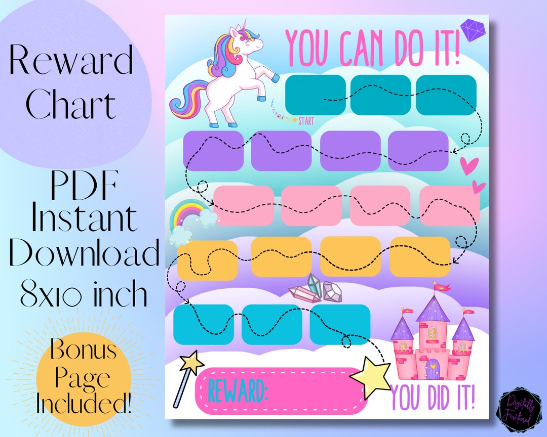 Unicorn Reward Chart | Printable Reward Chart | Unicorn Sticker Chart ...