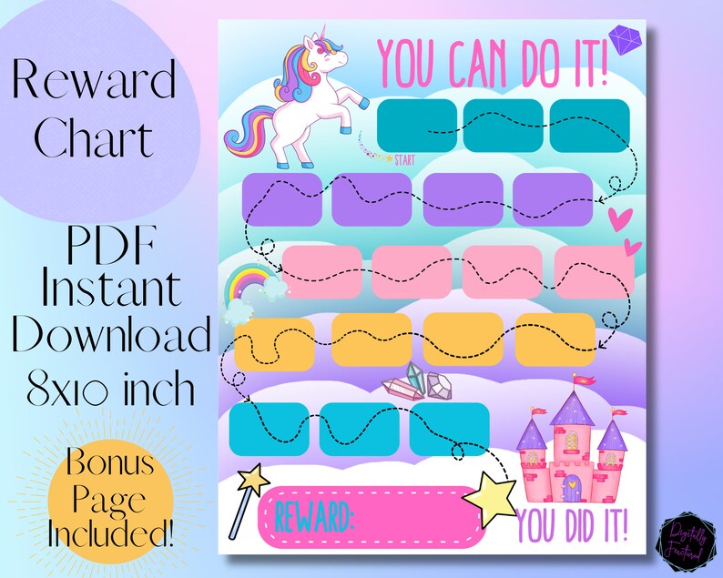 Unicorn Reward Chart | Printable Reward Chart | Unicorn Sticker Chart ...