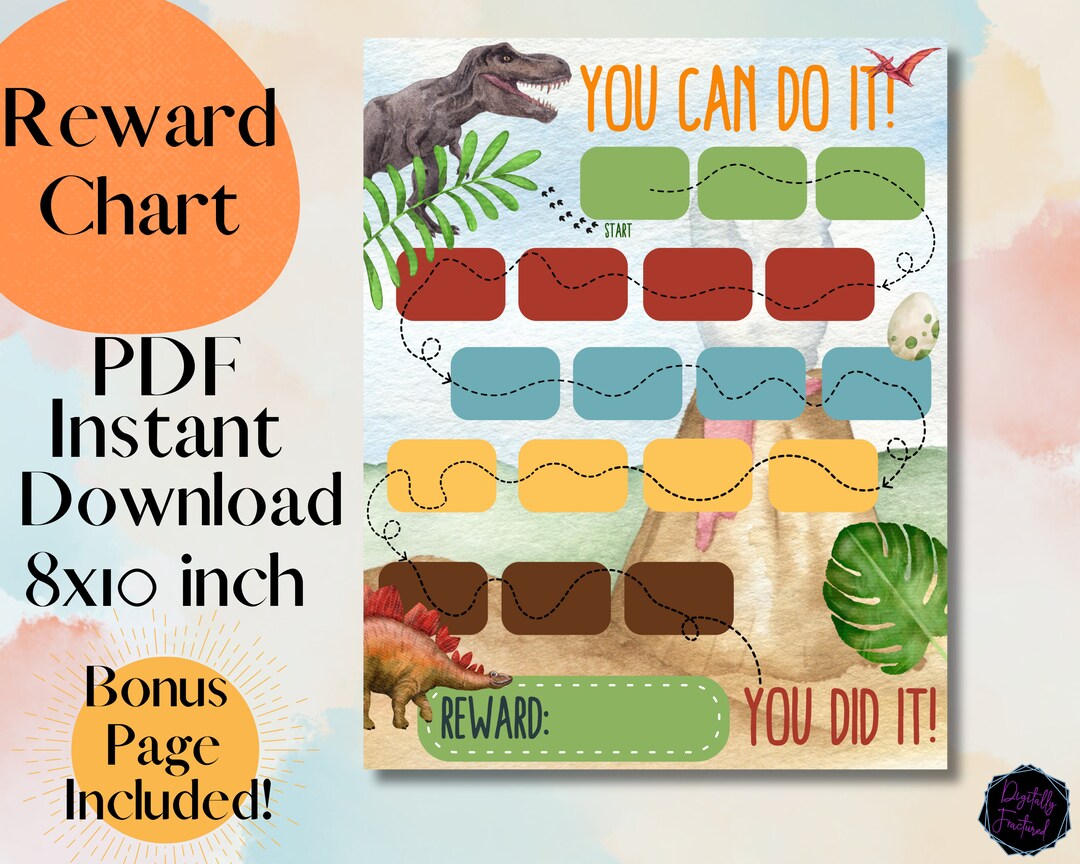 Dinosaur Reward Chart | Printable Reward Chart | Dinosaur Sticker Chart ...