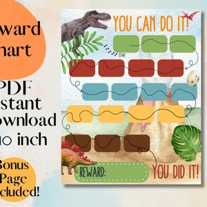 Dinosaur Reward Chart | Printable Reward Chart | Dinosaur Sticker Chart ...