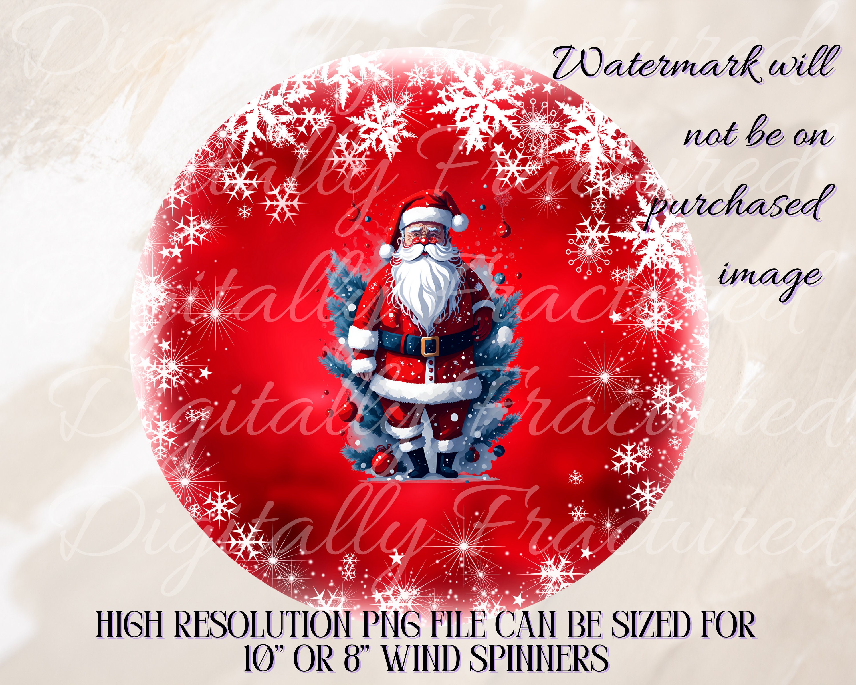 Christmas Santa Wind Spinner PNG for Sublimation | Winter Wind Spinner ...