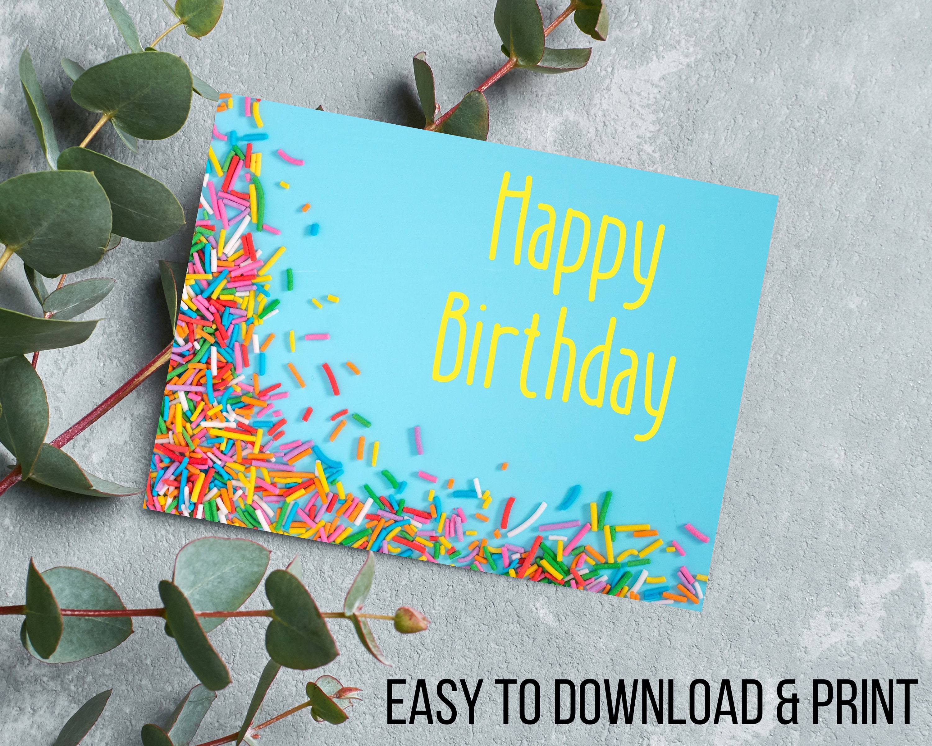 Printable Birthday Cards Print and Cut Birthday Cards Birthday Card ...