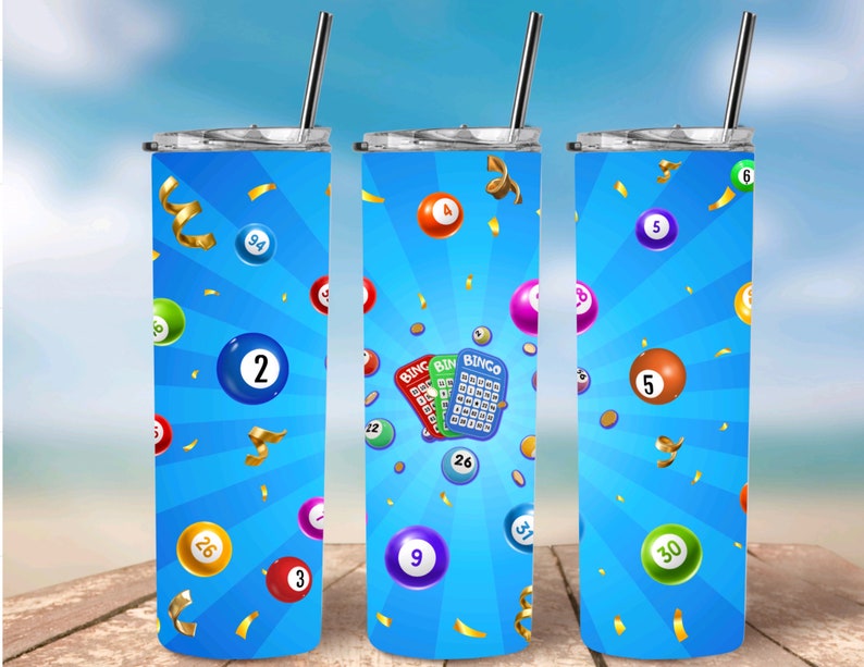 3D Bingo Tumbler Design for Sublimation | 20oz Skinny Tumbler Download ...
