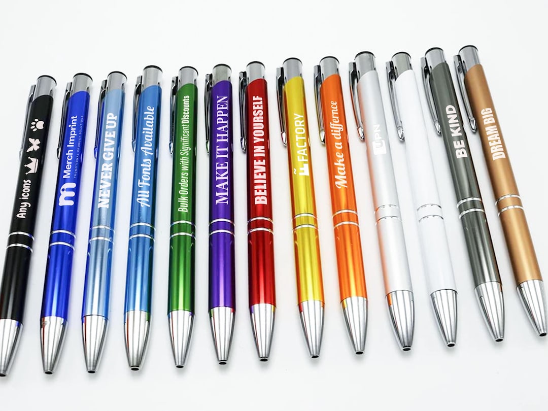 12-500pcs Personalised Pen Engraved Custom Pens Metal Pens Bulk Order ...
