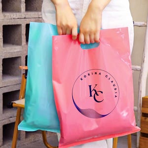 Personalised Plastic Carrier Bag Logo Printed Custom Bags Promotion ...
