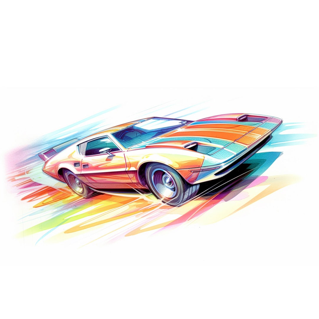 DIGITAL DOWNLOAD Concept Car Print Muscle Car Fantasy Vehicle Art Print ...