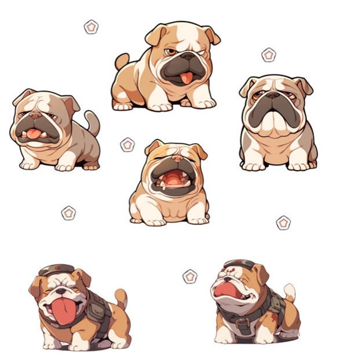 BULLDOG STICKER PACK, Pet Sticker, English Bulldog Sticker, Dog Lover ...