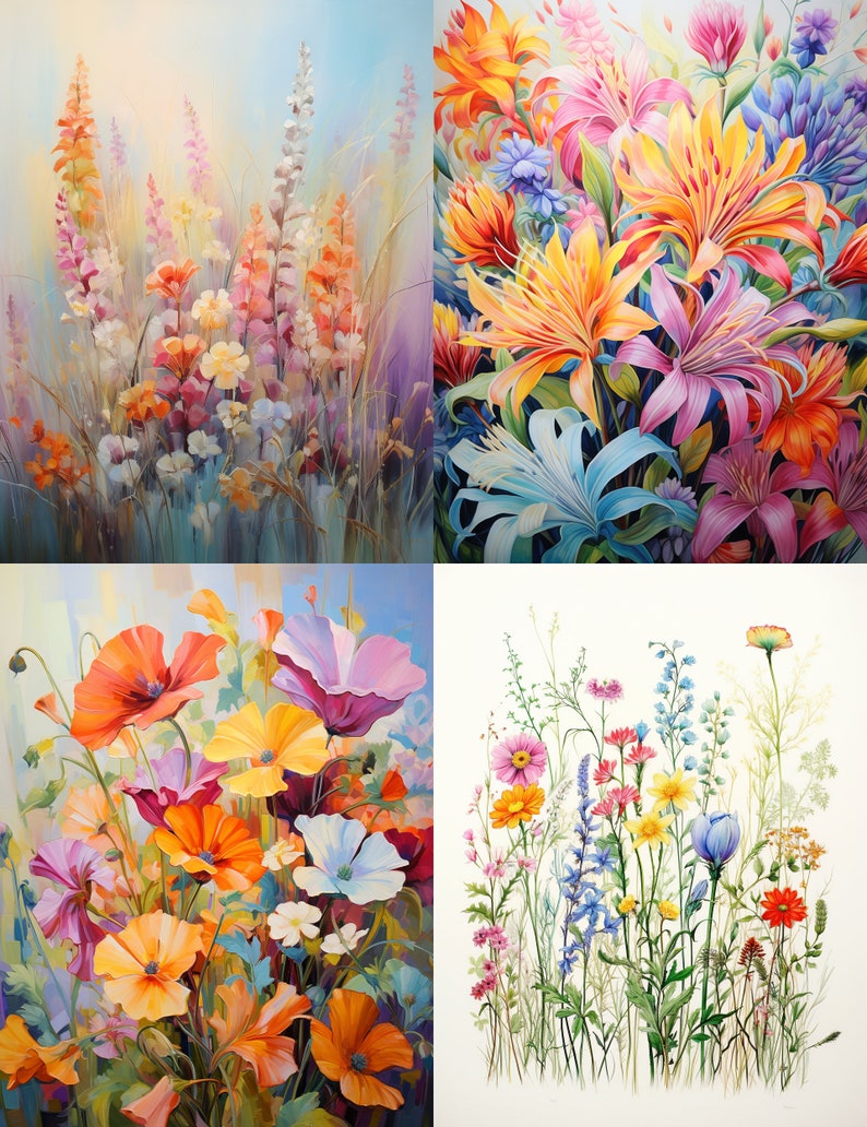 Wildflowers Coloring Pages 25 Instant Download PDF Pages Coloring Book ...