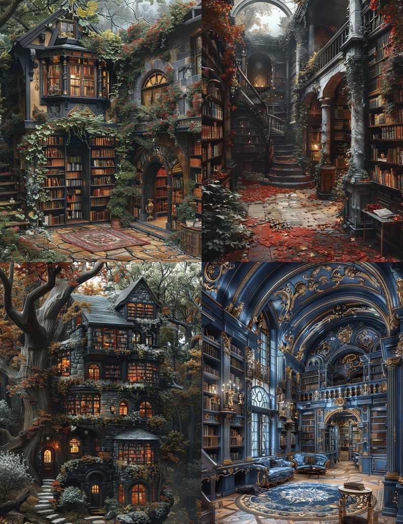 Enchanted Library Coloring Pages Instant Download PDF Pages Coloring ...